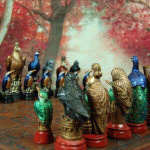 Large Birds Chess Set (pieces Only/board Not Included) Eagle, Peacock ...