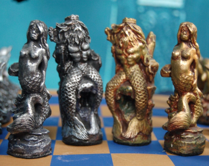 Ocean Chess Set With Storage, Ocean Themed Chess and Checkers Set ...