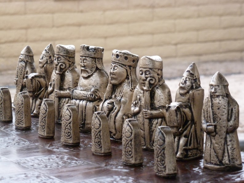 Isle of Lewis Chess Set With Viking Berserker Rook, Customisable ...