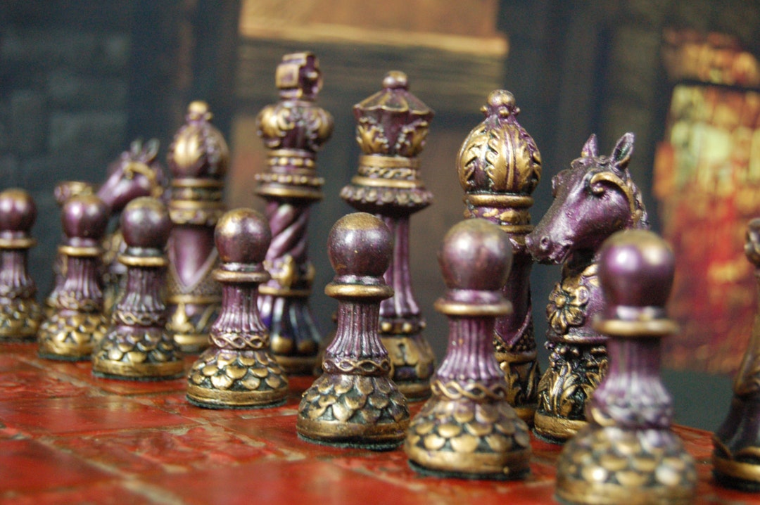 READY TO SHIP** Ornate Staunton Chess Set (pieces Only/no Board) Ombre ...