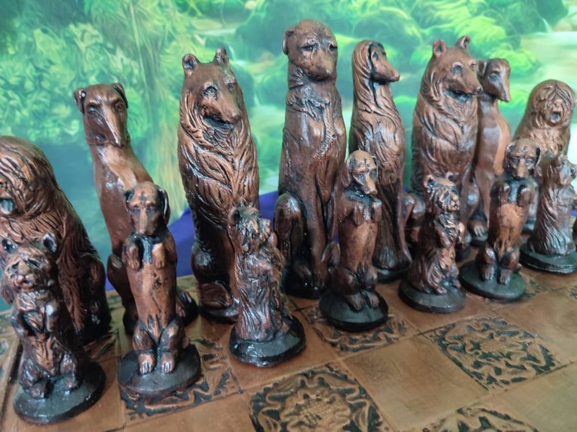 NEWLARGE Dogs Chess Set. Customisable Colours pieces - Etsy