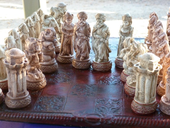 Arabian Nights Chess Set Customisable Colours pieces | Etsy