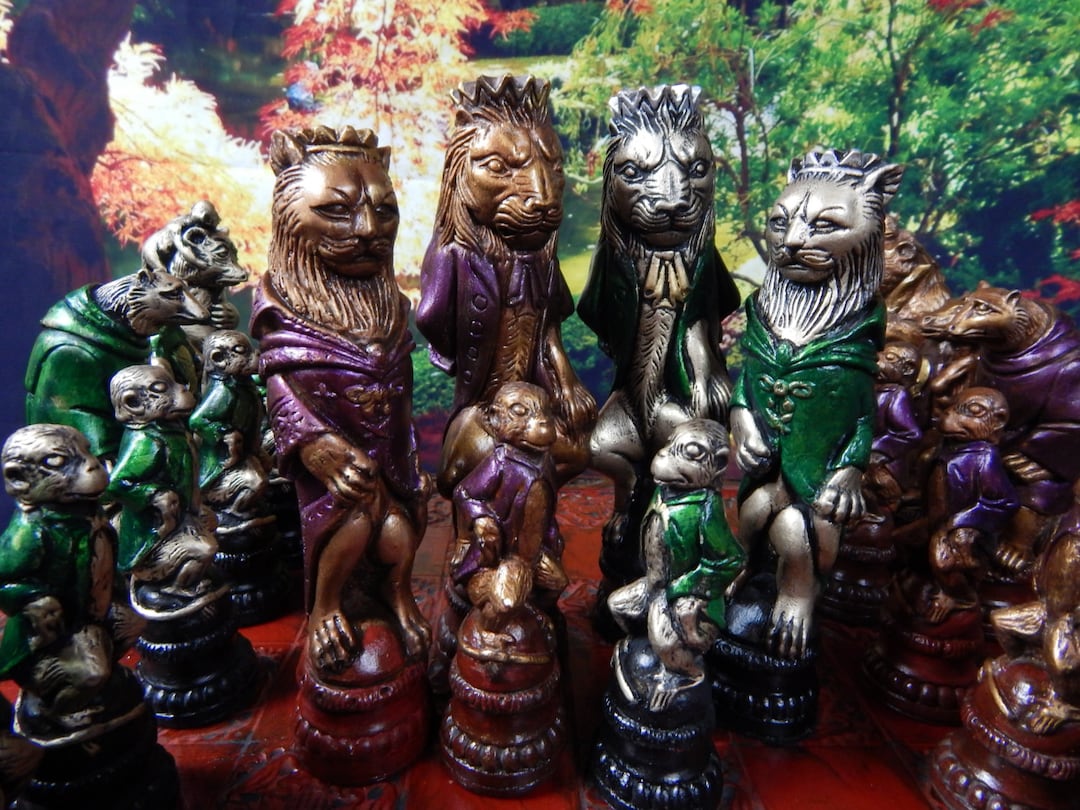 VERY LARGE Reynard the Fox Chess Set, Customisable Colours (pieces Only ...