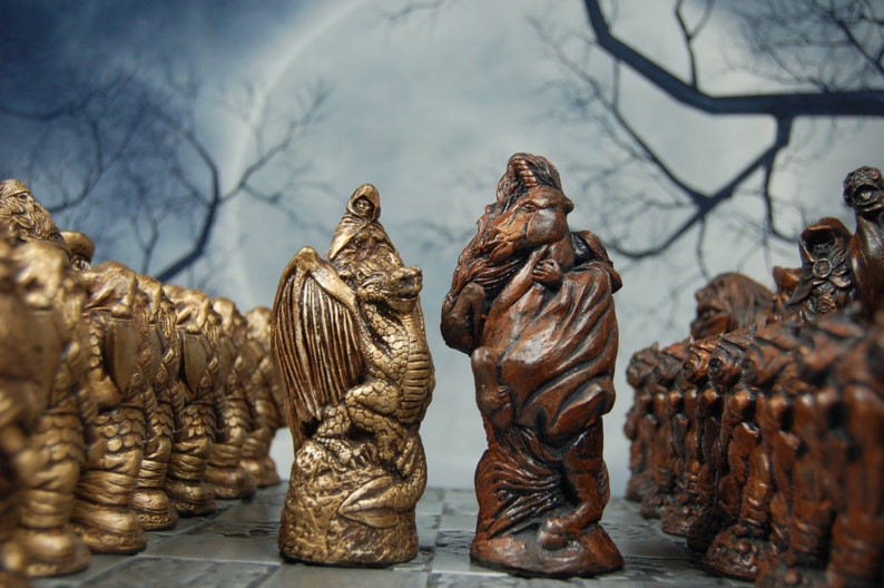 Large Battle of Good V Evil Chess Set Customisable Colours - Etsy