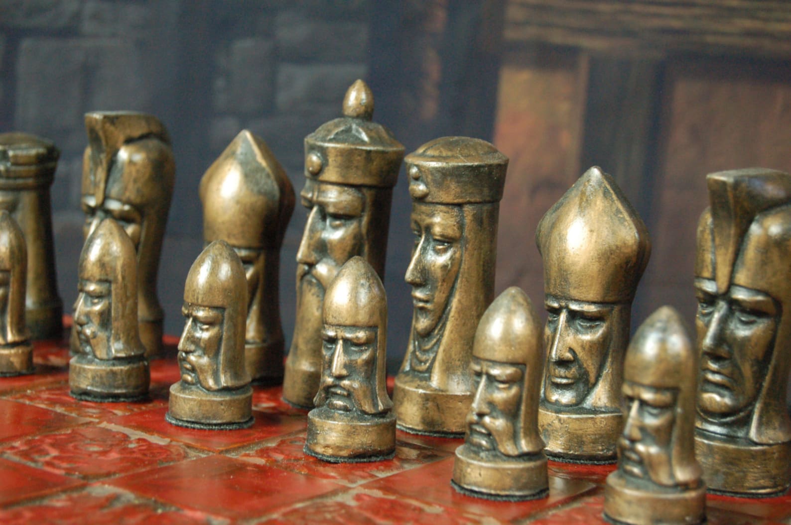 Gothic Heads Chess Set, Customisable Colours (pieces Only/no Board ...