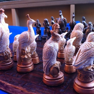 Large Birds Chess Set (pieces Only/board Not Included) Eagle, Peacock ...