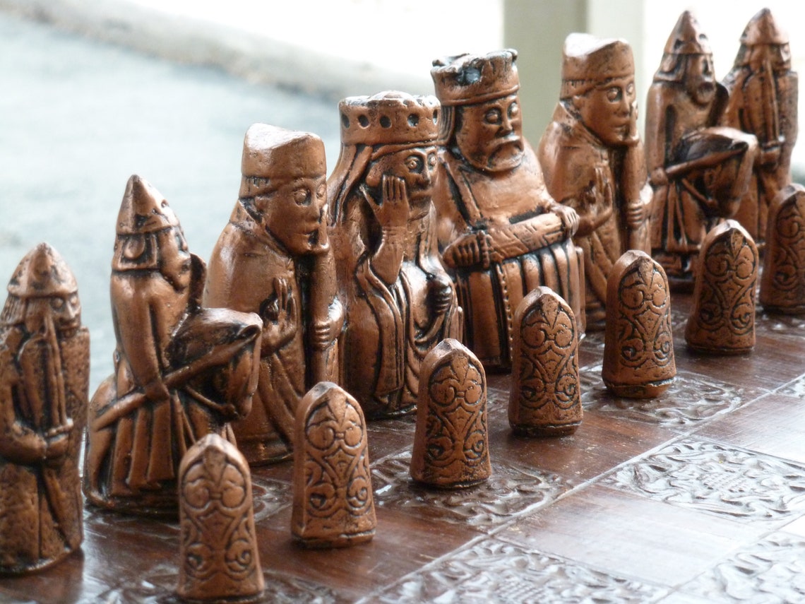 Isle of Lewis Chess Set With Viking Berserker Rook, Customisable ...