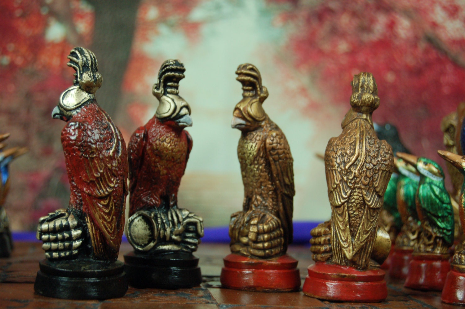 Large Birds Chess Set (pieces Only/board Not Included) Eagle, Peacock ...