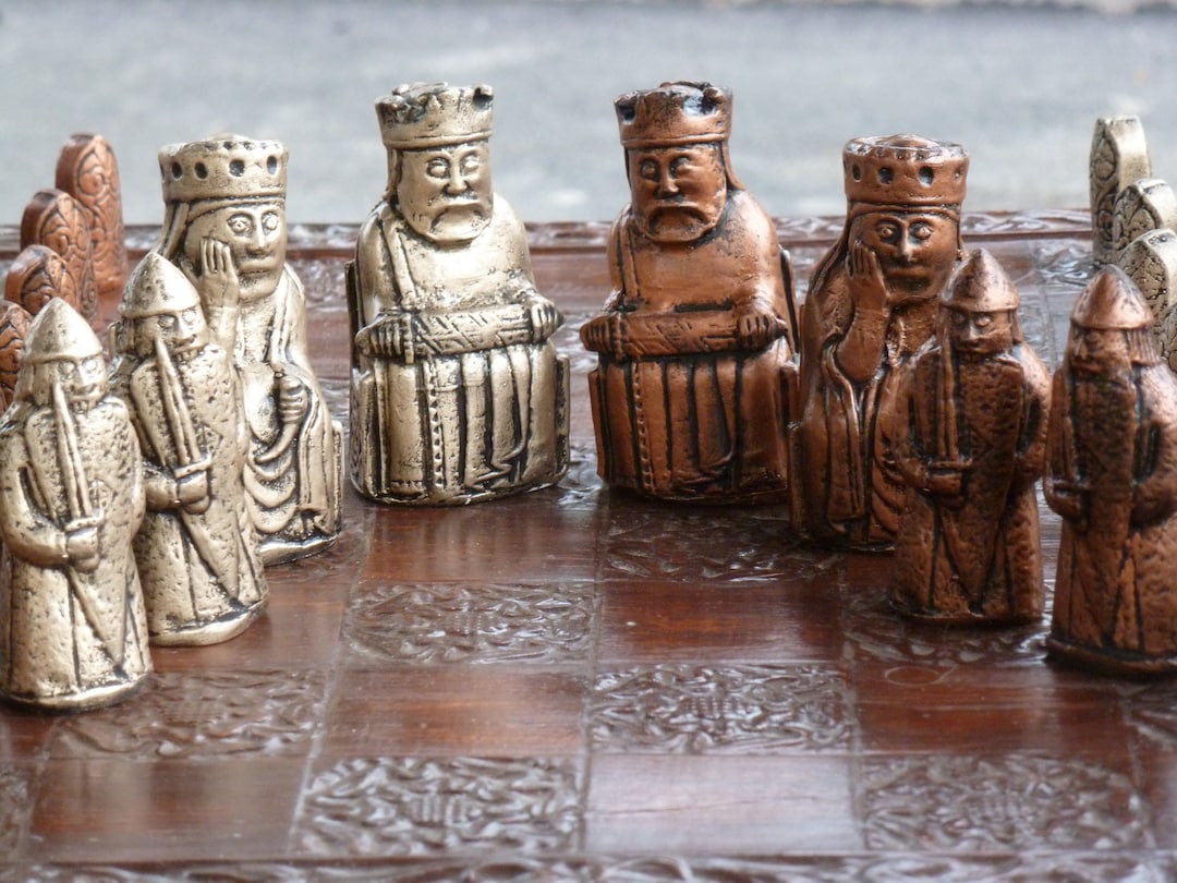 Isle of Lewis Chess Set With Viking Berserker Rook, Customisable ...