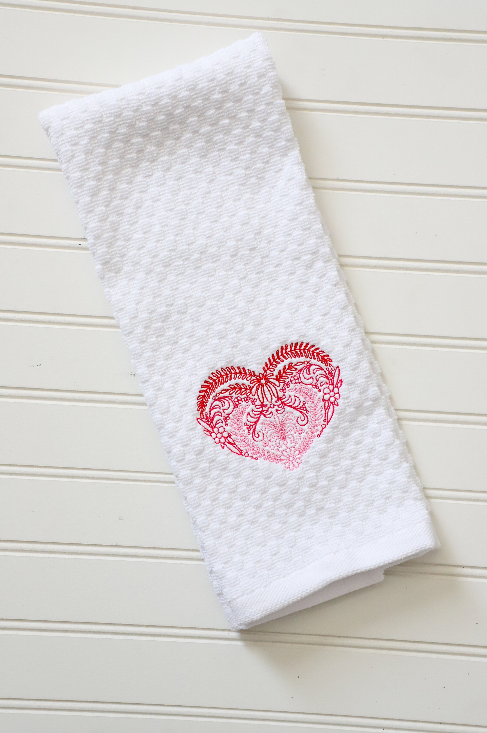 Heart Hand Towel - Heart Kitchen Towel - Valentine's Day Hand Towel ...