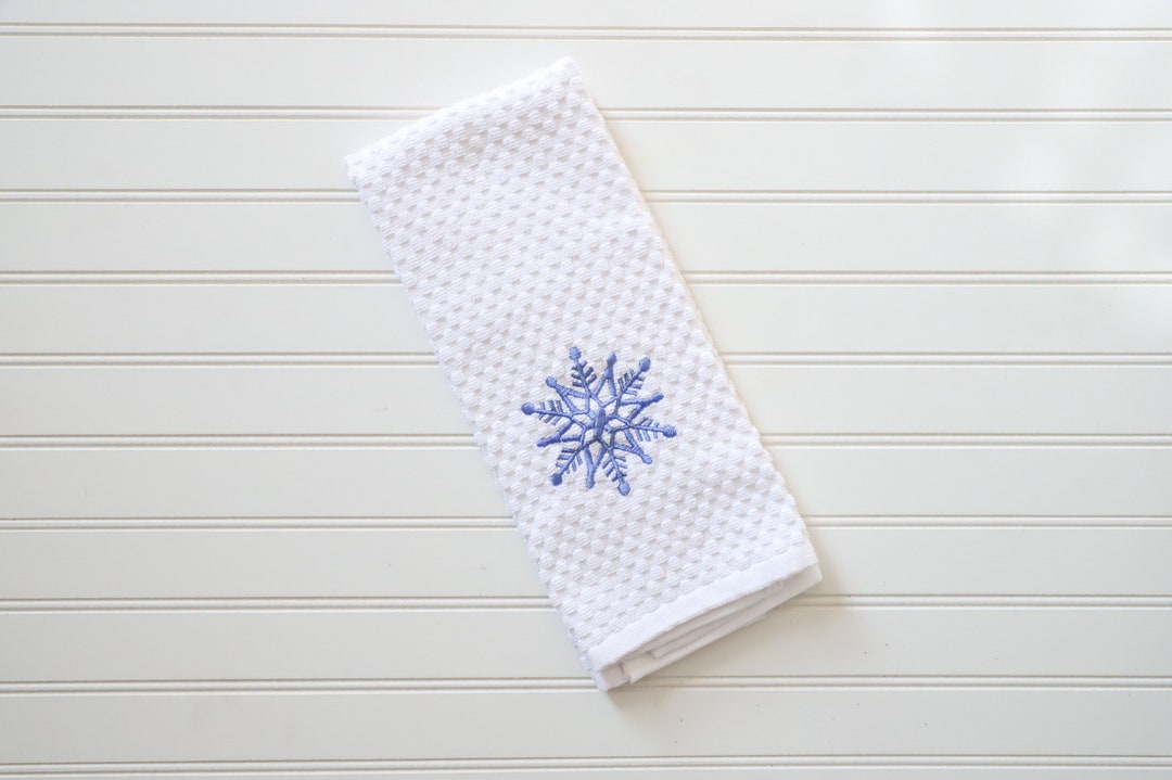 Snowflake Kitchen Towel - Winter Hand Towel - Snowflake Decor ...
