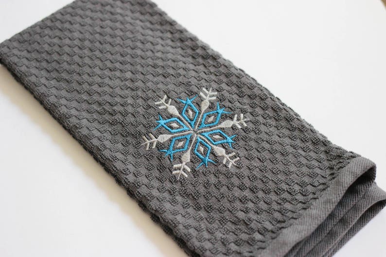 Snowflake Kitchen Towel - Winter Hand Towel - Christmas Decor ...
