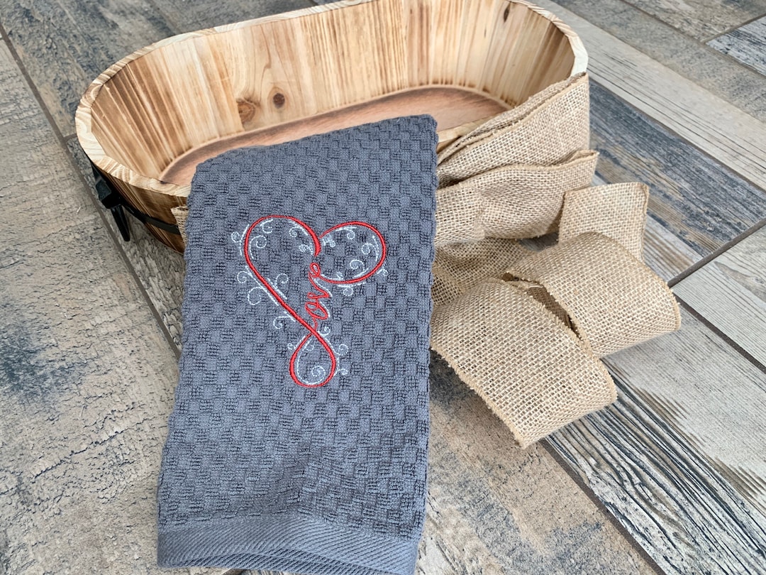 Heart Kitchen Towel - Love Kitchen Towel - Wedding Gift - Valentines ...