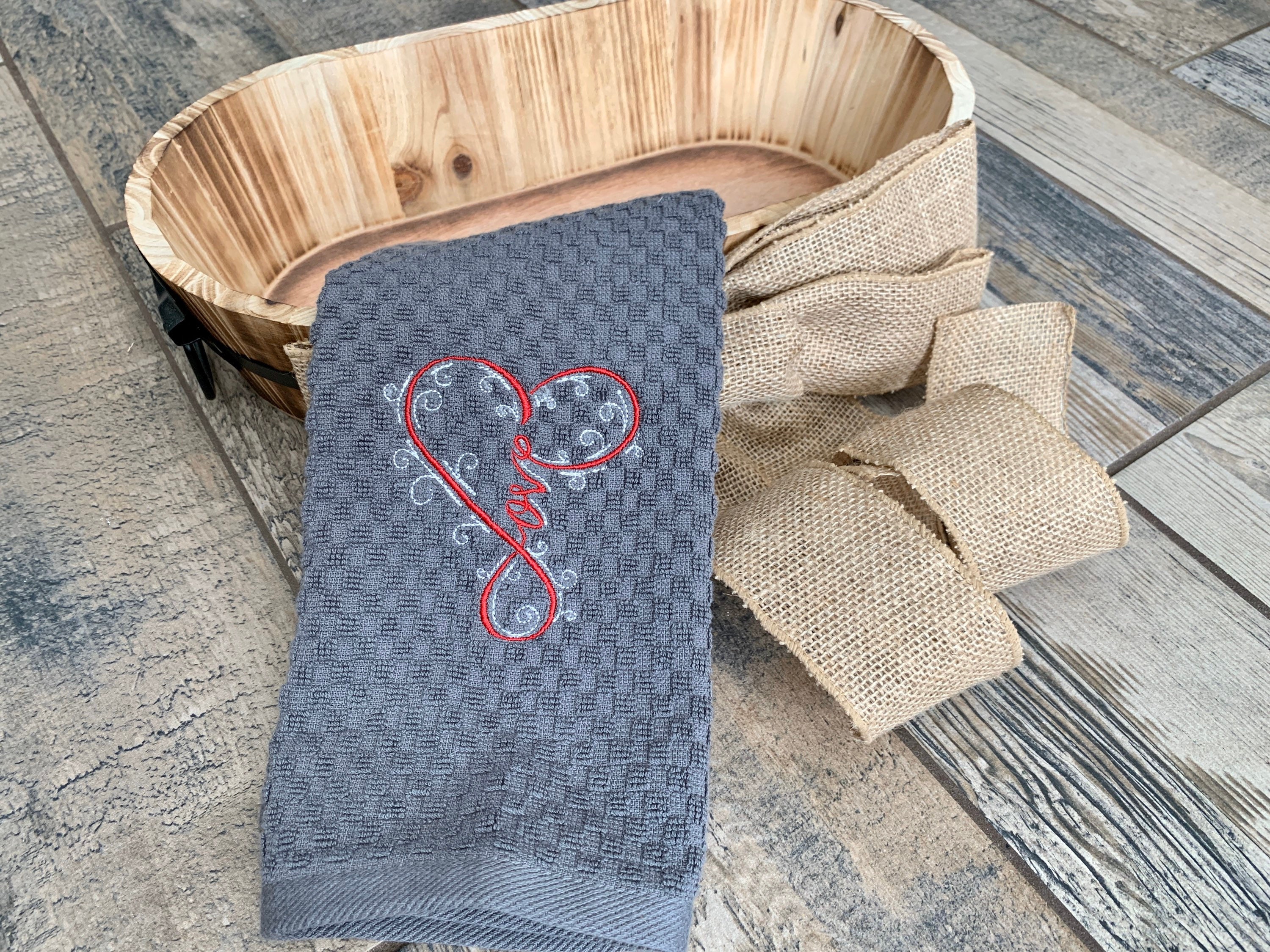 Heart Kitchen Towel Love Kitchen Towel Wedding Gift - Etsy