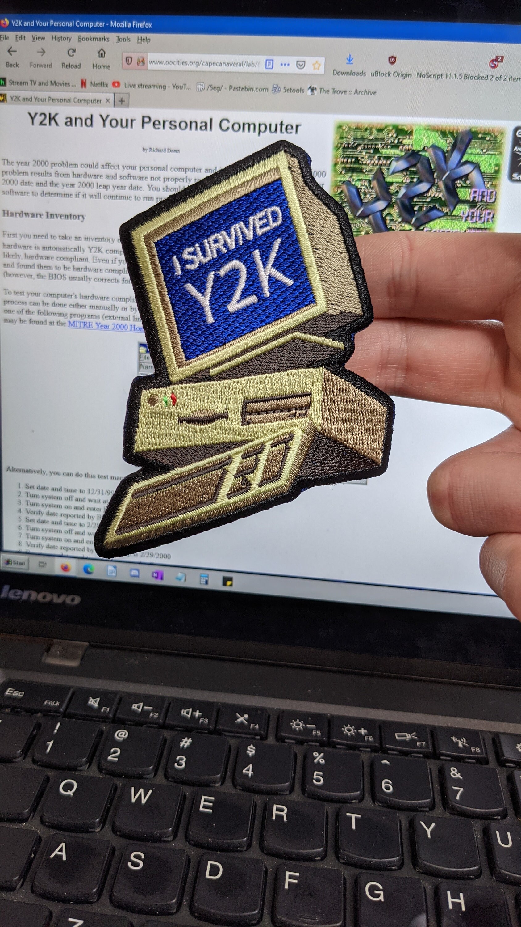 I Survived Y2K patch | Etsy