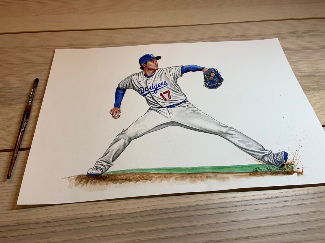 Shohei Ohtani Watercolour Painting by Mikenguyenart.com // Baseball ...