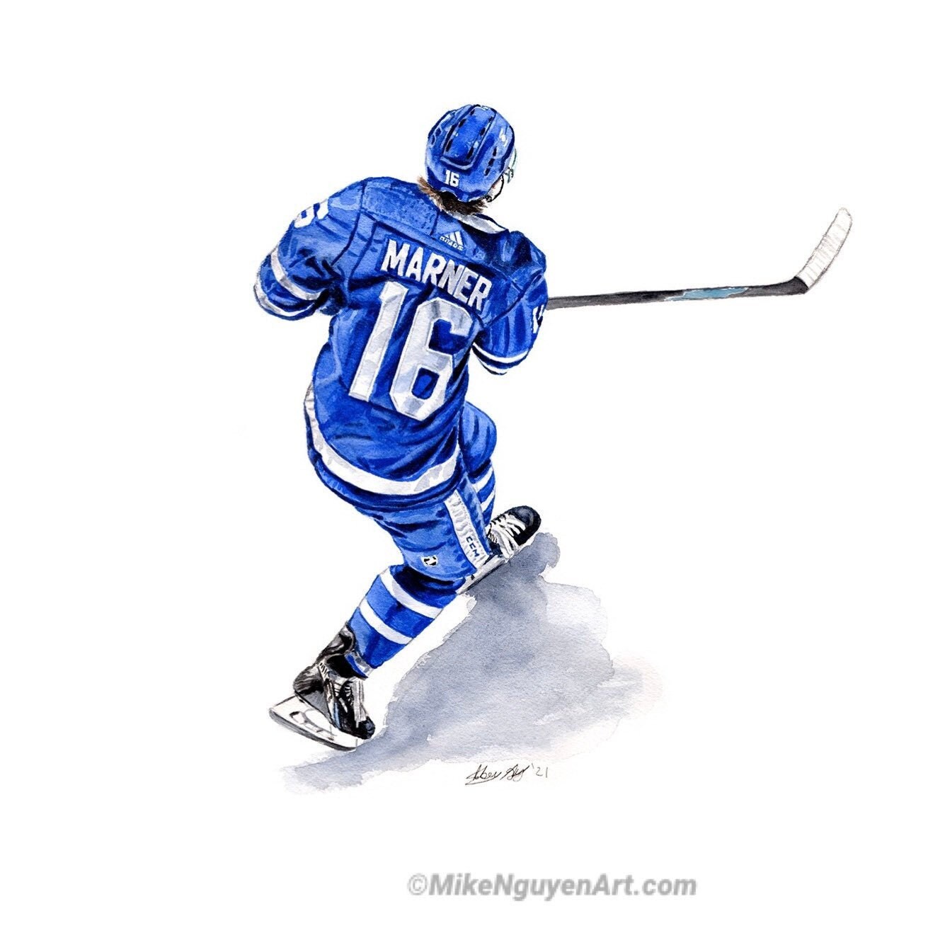 Mitch Marner // Toronto Maple Leafs // Hockey // Watercolour | Etsy