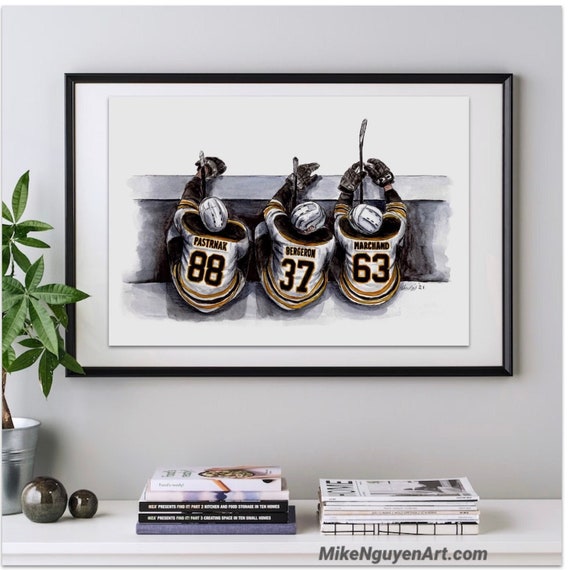 Boston Bruins Bench by Mikenguyenart // Brad Marchand // - Etsy