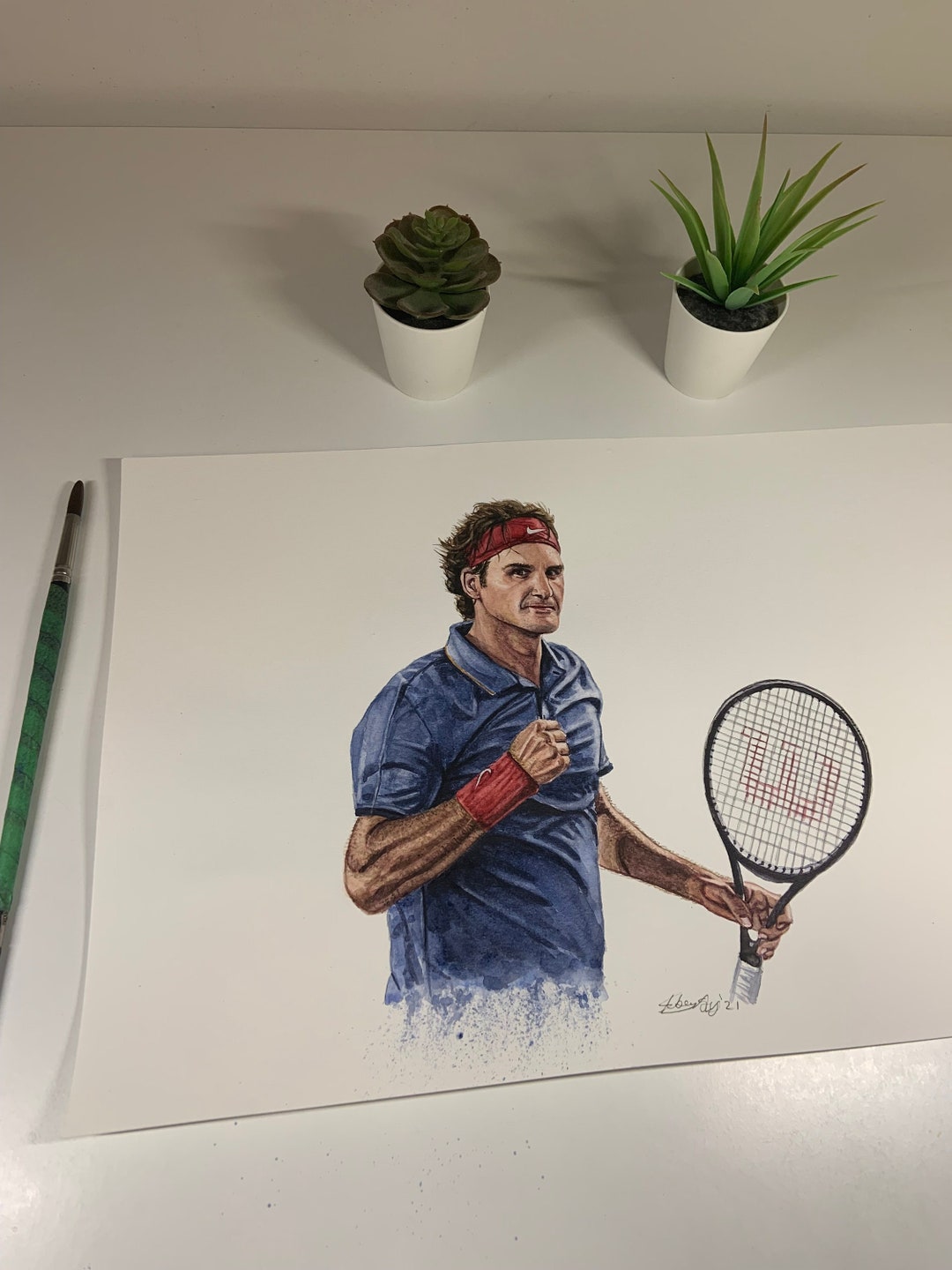 Roger Federer Watercolour Painting by Mikenguyenart.com // Tennis // US ...