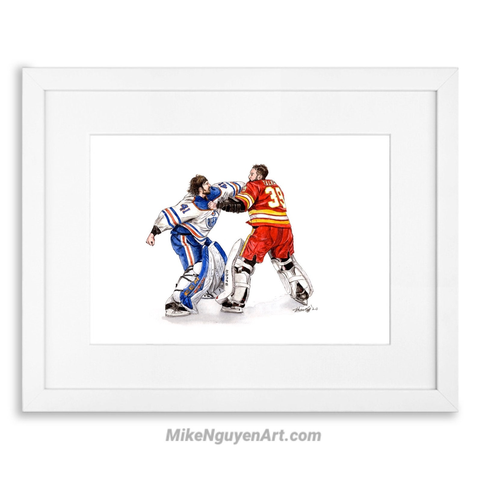 Mike Smith Vs Cam Talbot // Battle of Alberta // Goalie Fight | Etsy