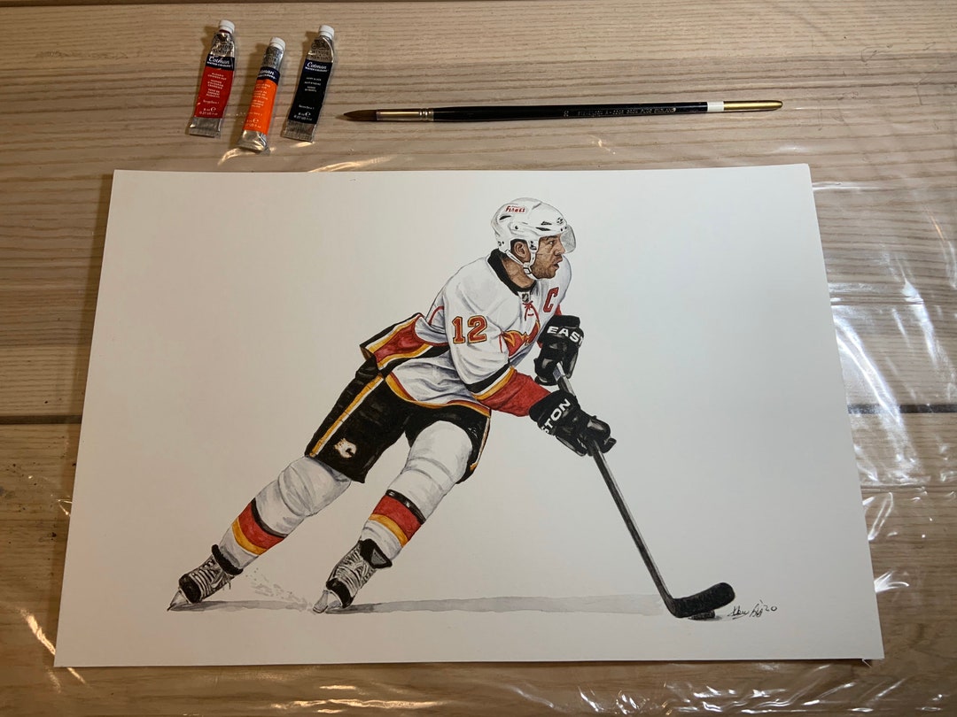 Jarome Iginla // Calgary Flames // Hockey // NHL // Watercolour ...