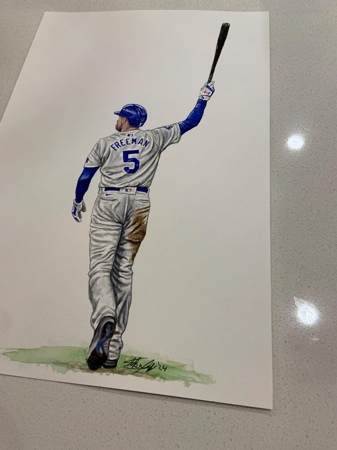 Freddi Freeman Watercolour Painting by Mikenguyenart.com // Baseball ...