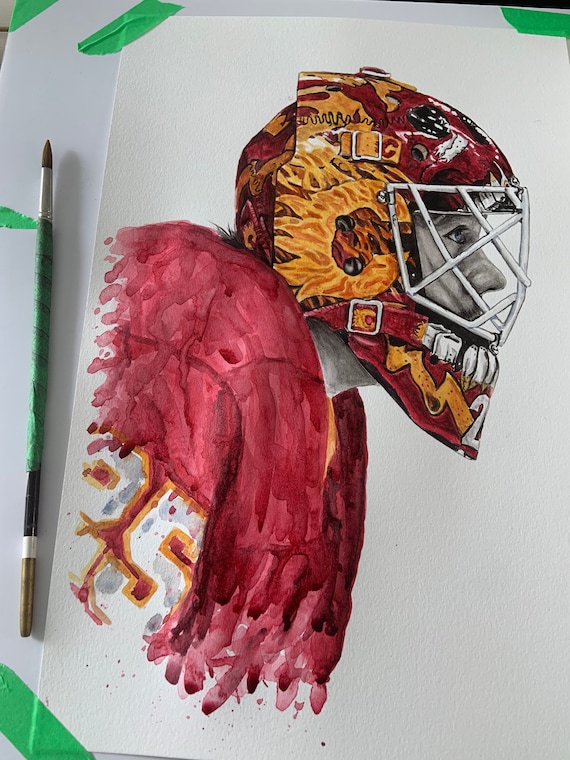 Jacob Markstrom Mask by Mikengyuenart // Calgary Flames // - Etsy