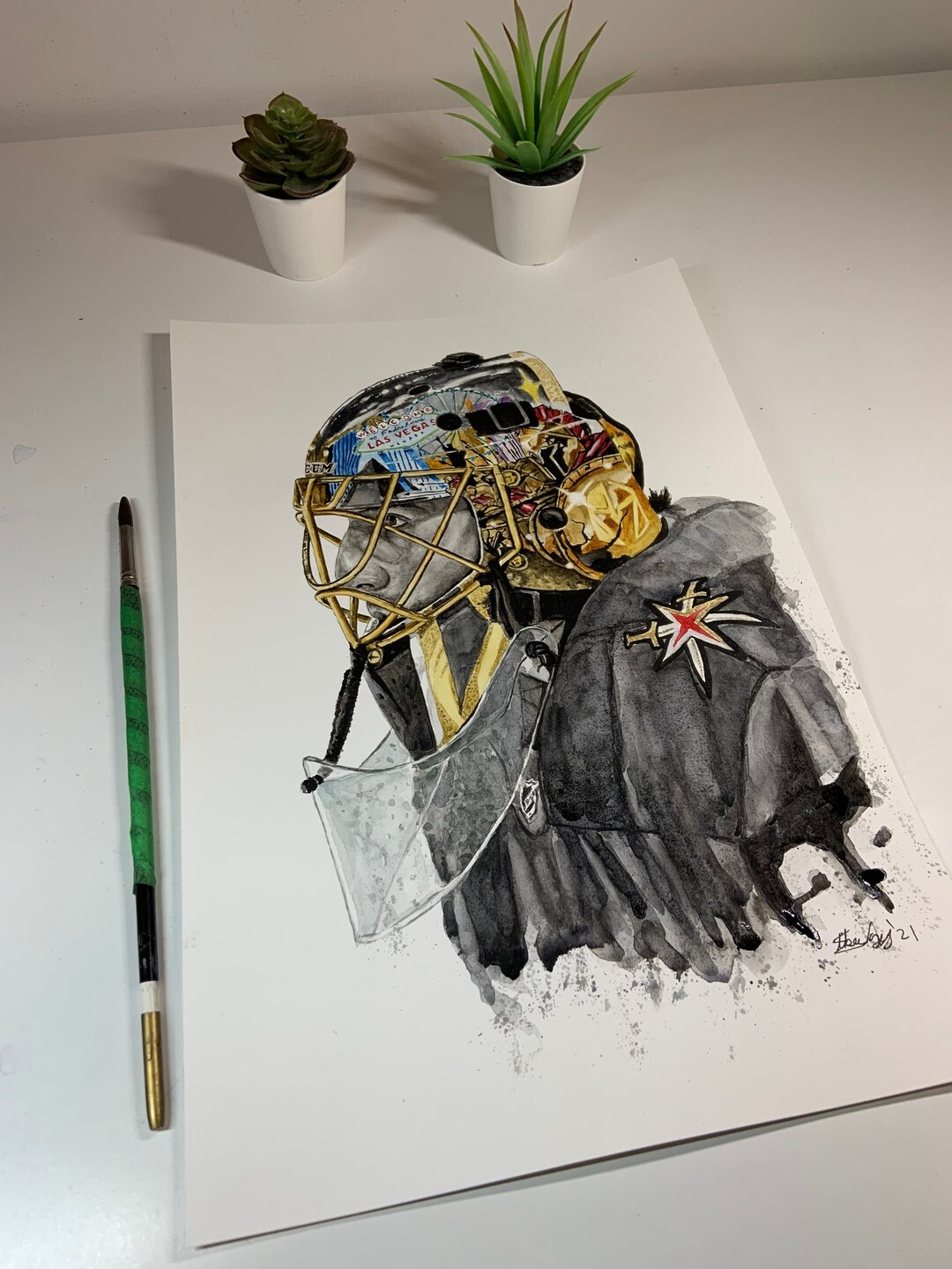 Marc Andre Fleury Mask // Las Vegas Knights // Hockey // Goalie // NHL ...