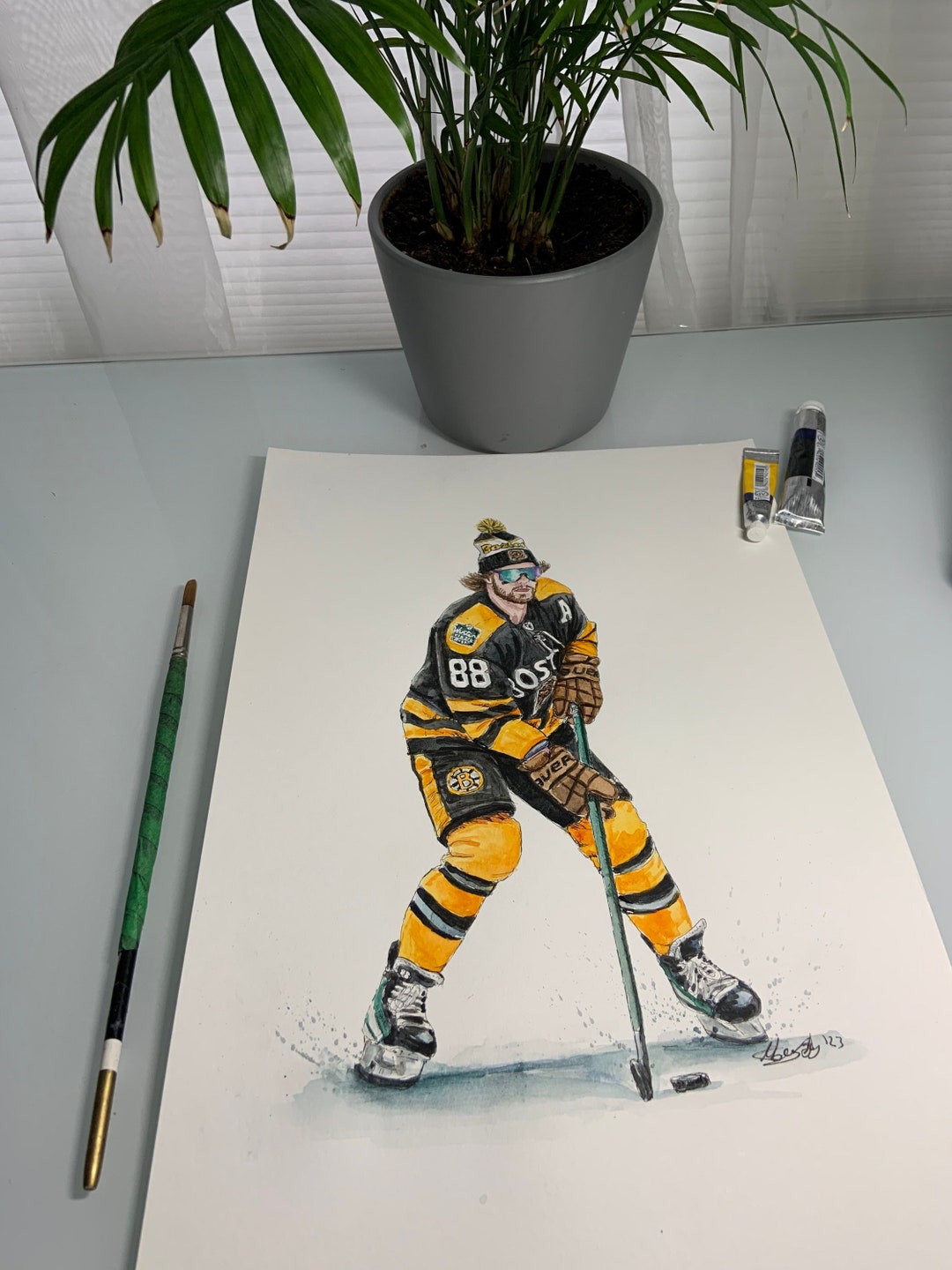 Bruins David Pastrnak by Mikenguyenart// Hockey // NHL // Watercolour ...
