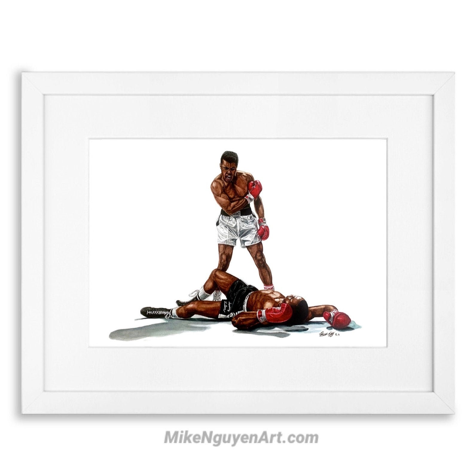 Muhammad Ali vs Sonny Liston // Boxing // Watercolour Painting | Etsy