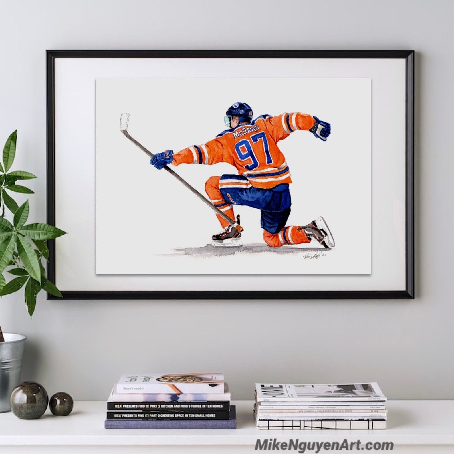 Connor Mcdavid // Edmonton Oilers // Hockey // NHL // Watercolour ...