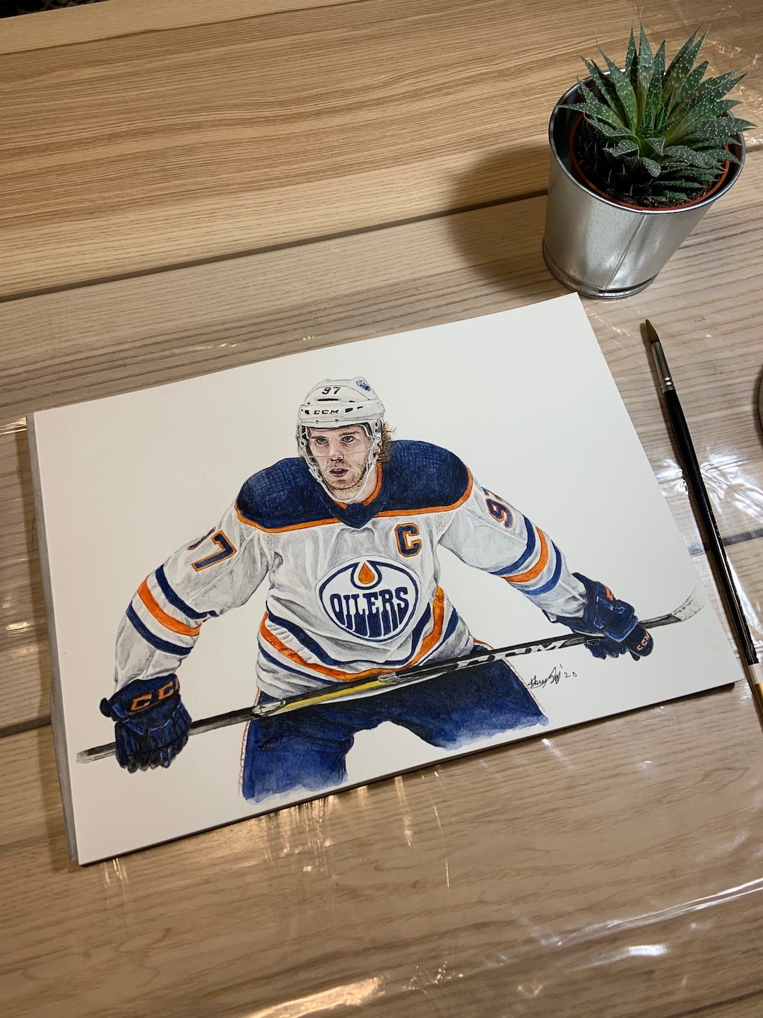 Connor Mcdavid // Edmonton Oilers // Hockey // NHL // Watercolour ...