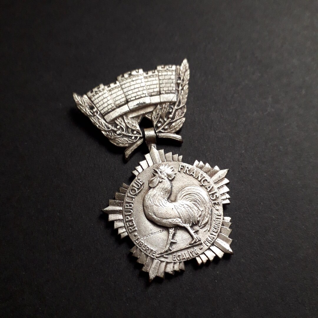 Vintage French Art Medal: Silver Rooster Award, G. Crouzat Signed - Etsy