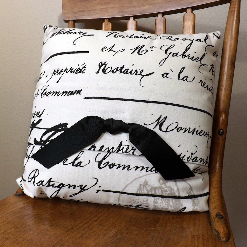 French Script Pillow - Etsy