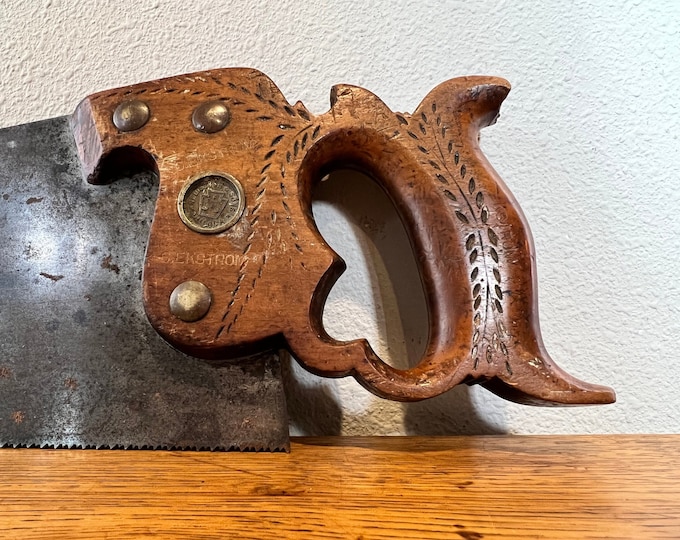Antique Henry Disston Hand Saw: London Spring Steel, Wheat Pattern - Etsy