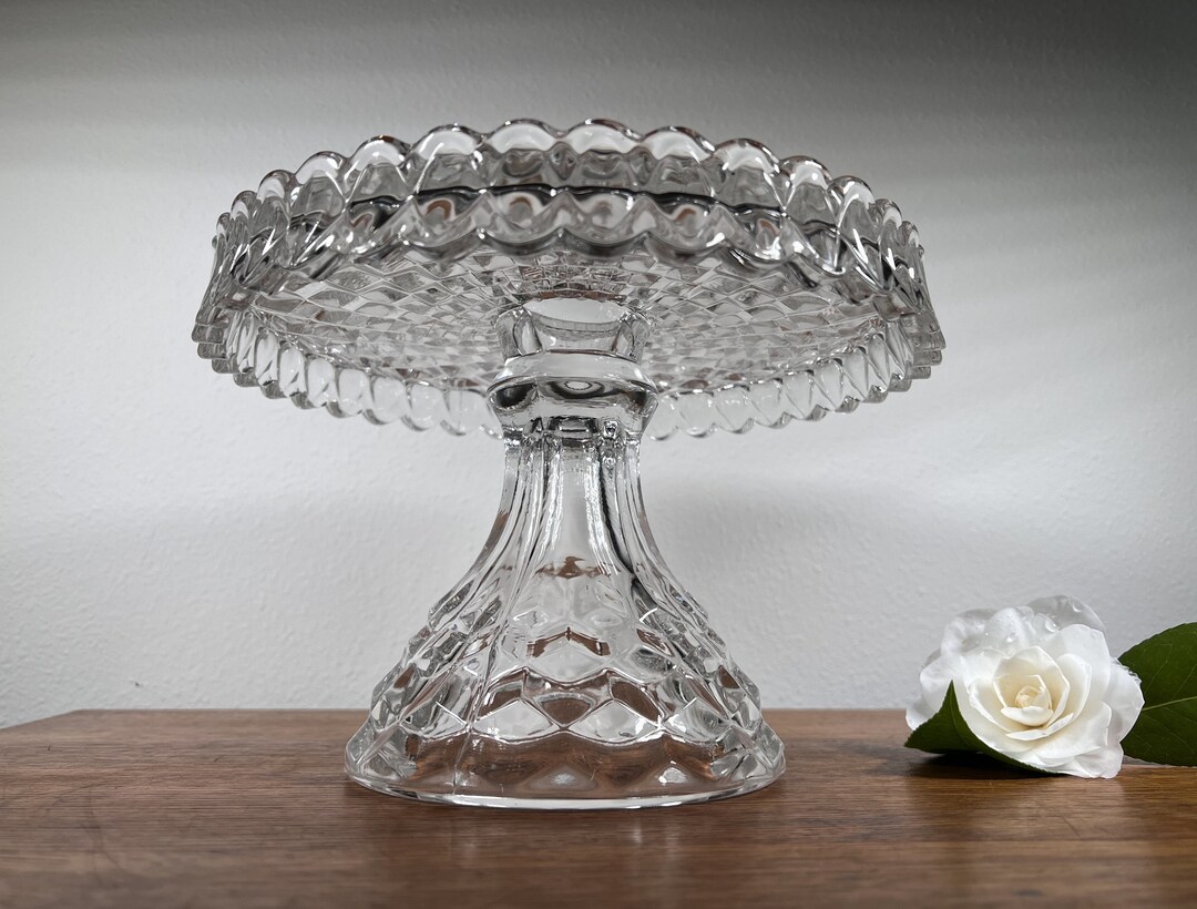 Fostoria 'american' Round Pedestal Cake Stand Clear - Etsy