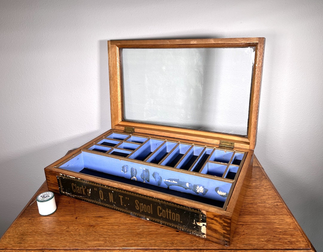 Clark's Thread Cabinet ~"o.n.t. Spool Cotton Wood Cabinet ~ Sewing ...
