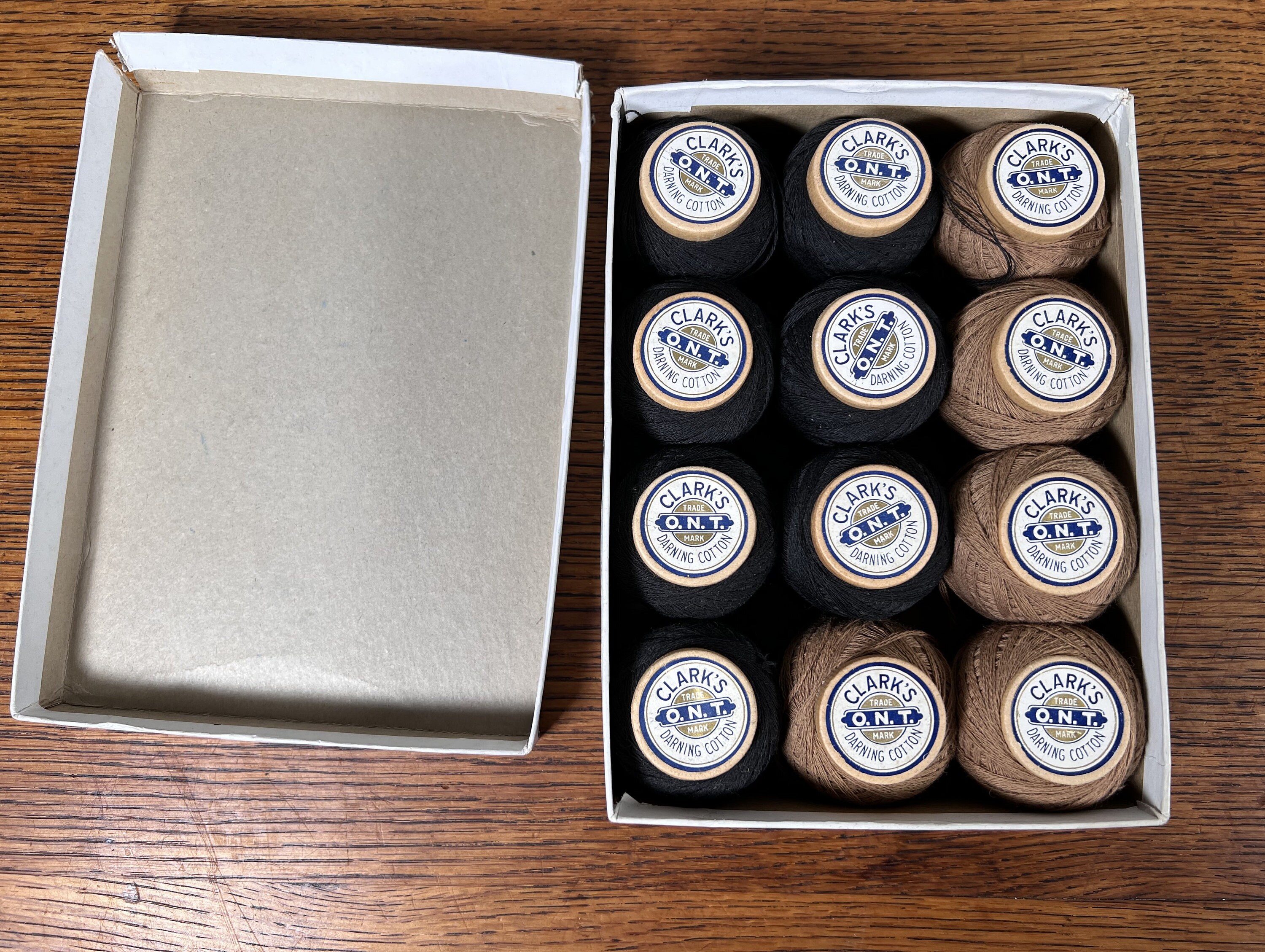 Vintage Clark's Darning Cotton: 12 Wood Spools in Original Box - Etsy