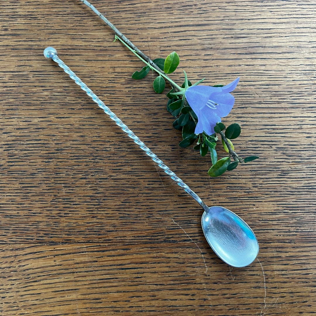 Bar Spoon, Muddler Twist Handle Silverplate Vintage Bar Ware Cocktail ...