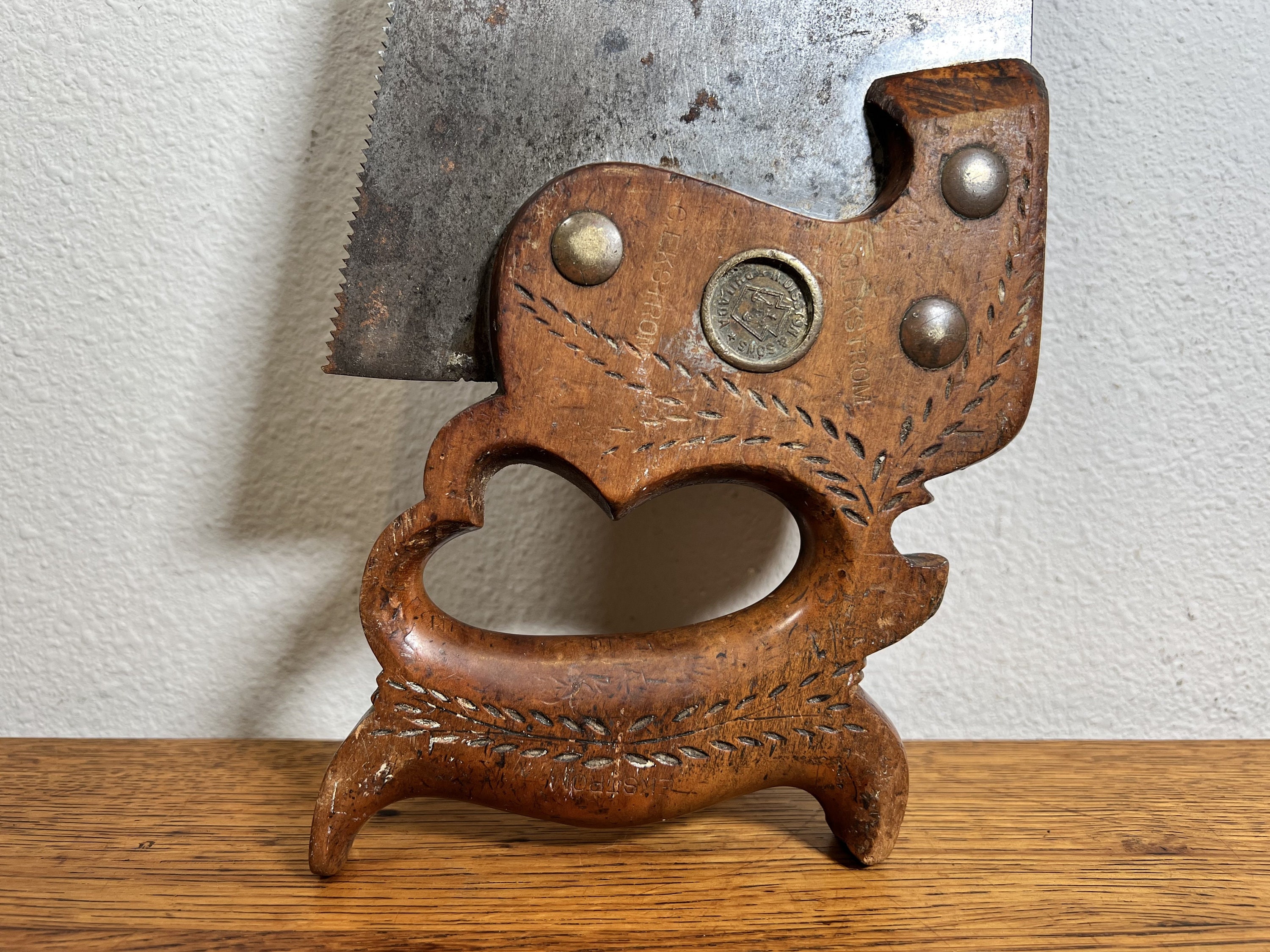 Antique Henry Disston Hand Saw: London Spring Steel, Wheat Pattern - Etsy