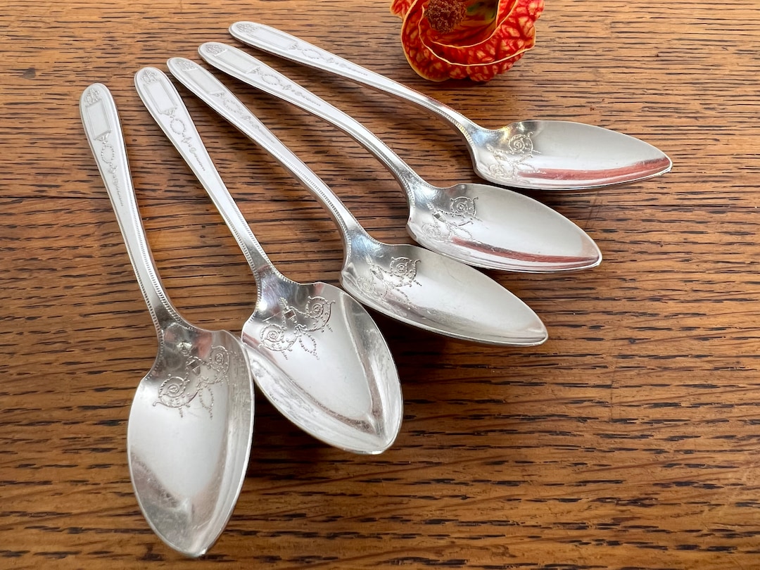5 ~ 'grosvenor' ~ Citrus Spoons ~ Art Deco ~ Community Plate ~ Silver ...