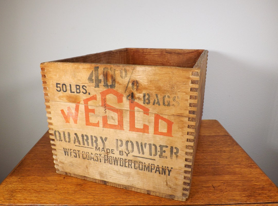 Explosives Crate Wesco Quarry Powder Box Wood Crate Vintage Storage ...