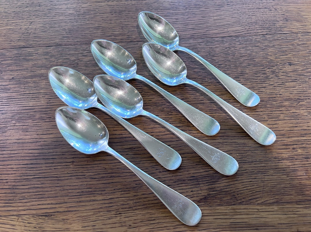 Vintage Towle Silver Plate Soup Spoons - Monogrammed 'B' - Set of 6 - Etsy