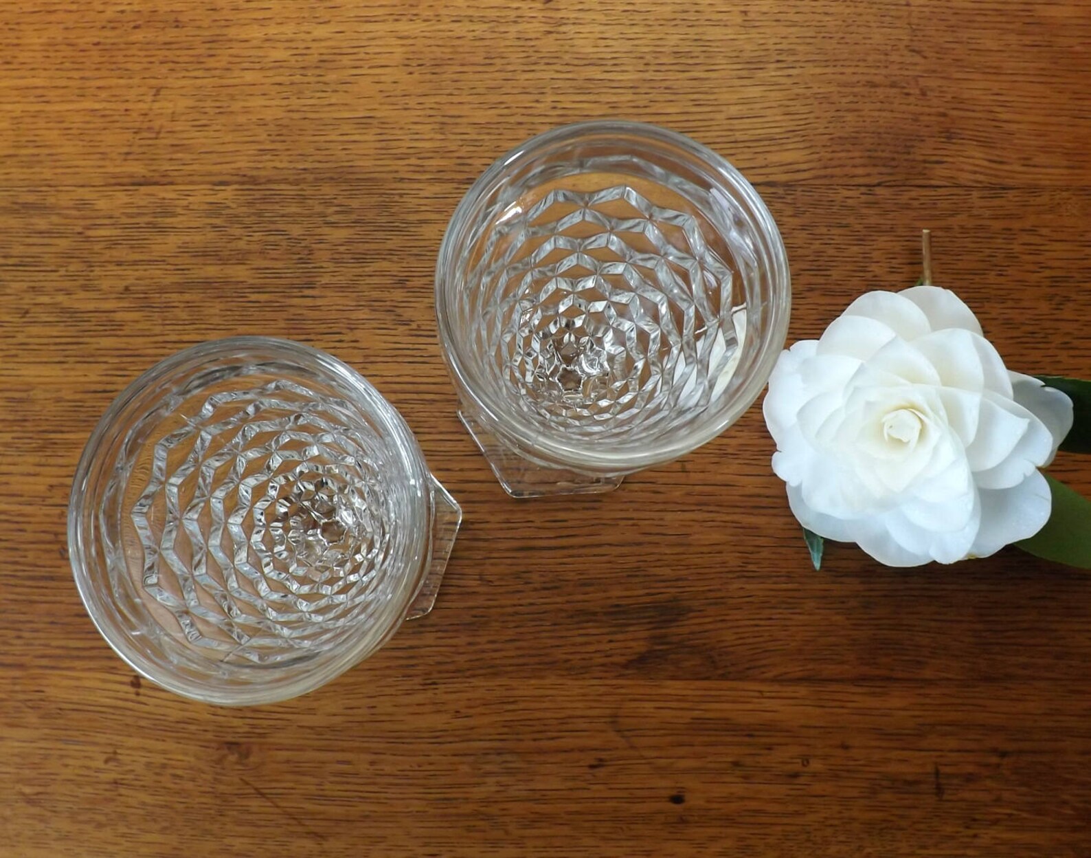2 ~ Fostoria 'american' Footed Water Goblets ~ Hexagonal ~ Crystal ...
