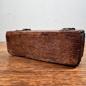 Postage Stamp Holder ~ Stamp Trunk ~ Oak & Brass ~ Vintage Office ...