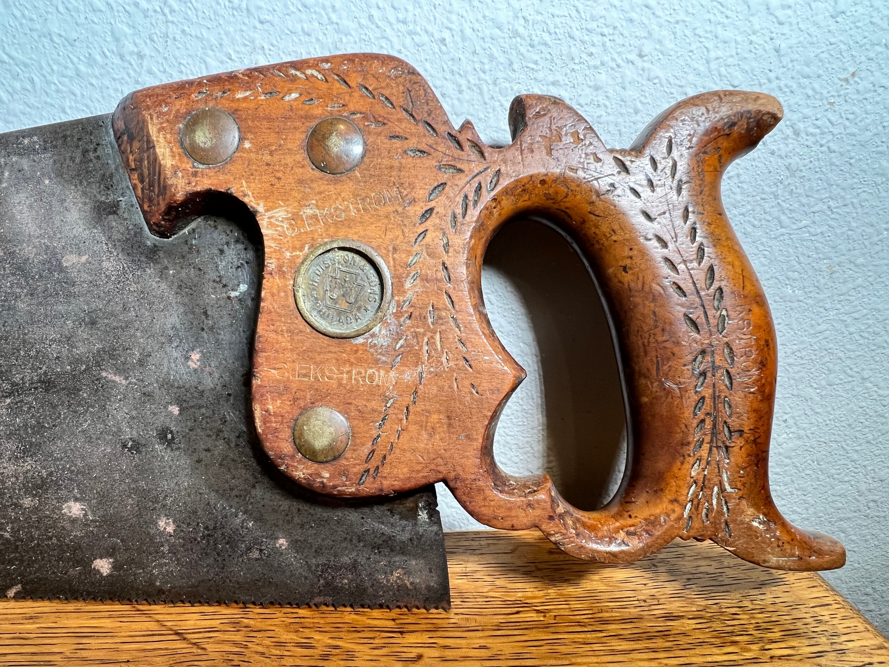 Antique Henry Disston Hand Saw: London Spring Steel, Wheat Pattern - Etsy