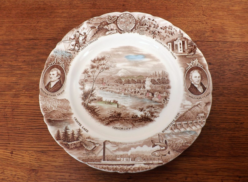 The Oregon Plate Commemorates Oregon History Meier & Frank - Etsy
