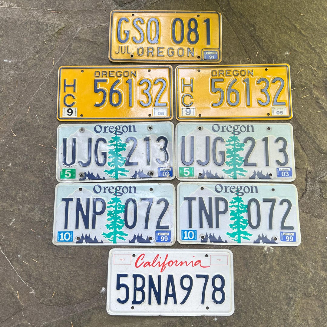 Oregon License Plates - 1990s - 2000s - Original Condition - 1 ...