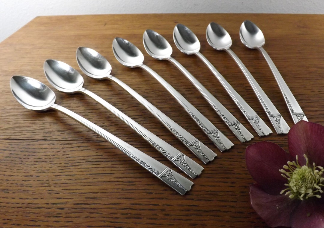 Vintage Nobility Plate Iced Tea Spoons: Art Deco 'caprice' Silverplate ...