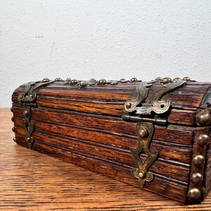 Postage Stamp Holder ~ Stamp Trunk ~ Oak & Brass ~ Vintage Office ...